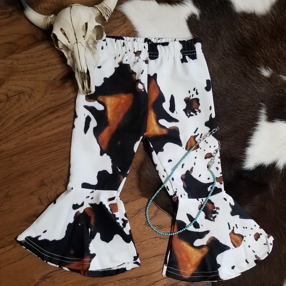 Bottoms | Cow Print Bell Bottoms | Poshmark